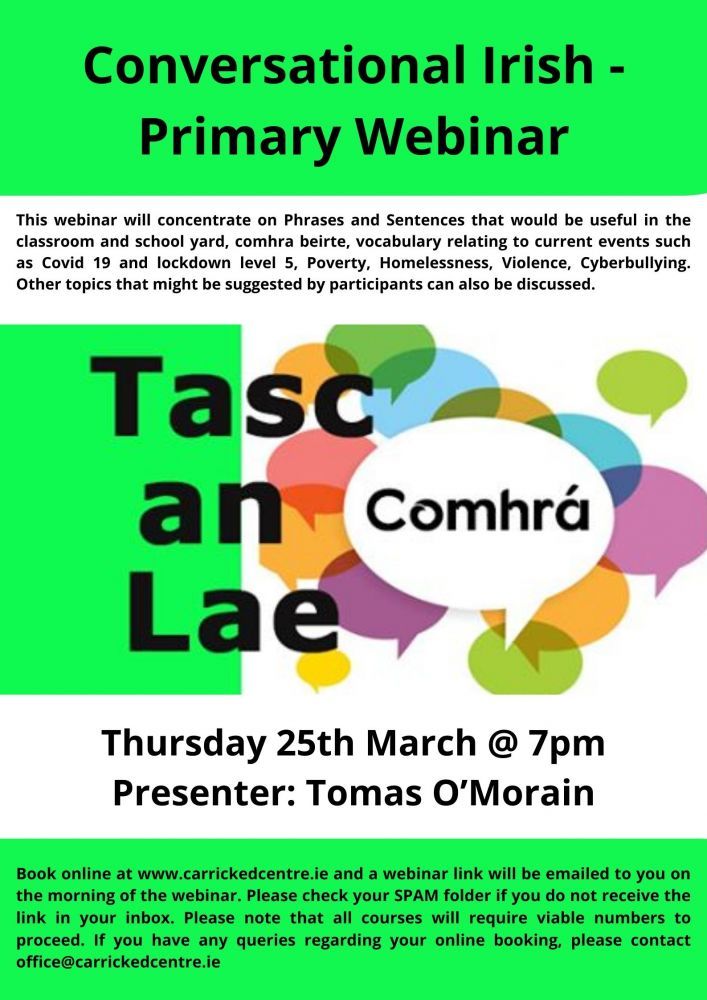 Conversational Irish - 21LCSP59 (Live Webinar)-Primary