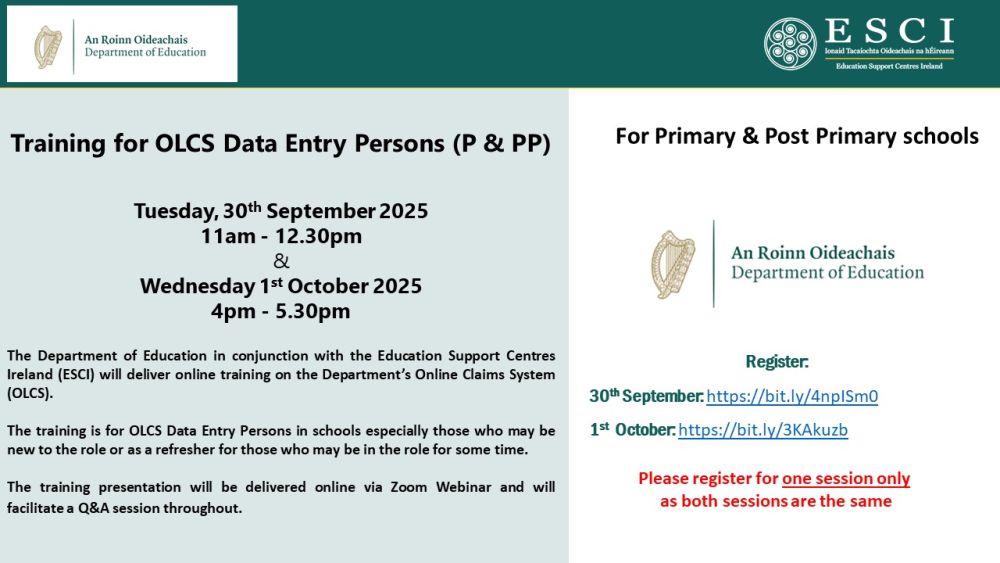 OLCS Training Presentations for Data Entry Persons - Primary & Post Primary-Primary