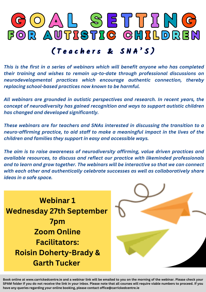 Goal setting for autistic children - 23LCAU40 (Facilitators Roisin ...