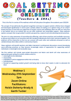 Goal setting for autistic children - 23LCAU40 (Facilitators Roisin ...